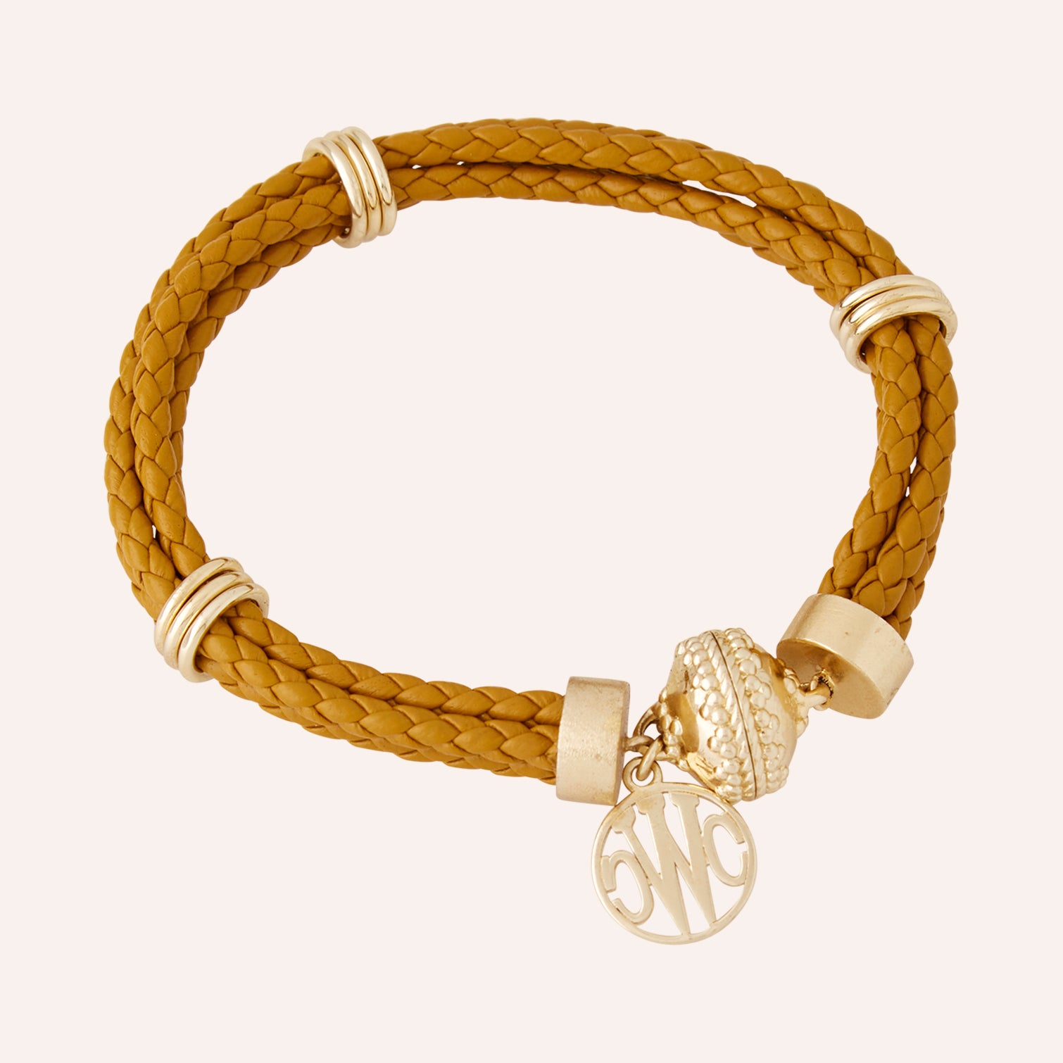 Aspen Braided Leather Almond Bracelet