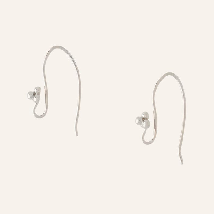 14K Filigree White Gold Thread Earrings