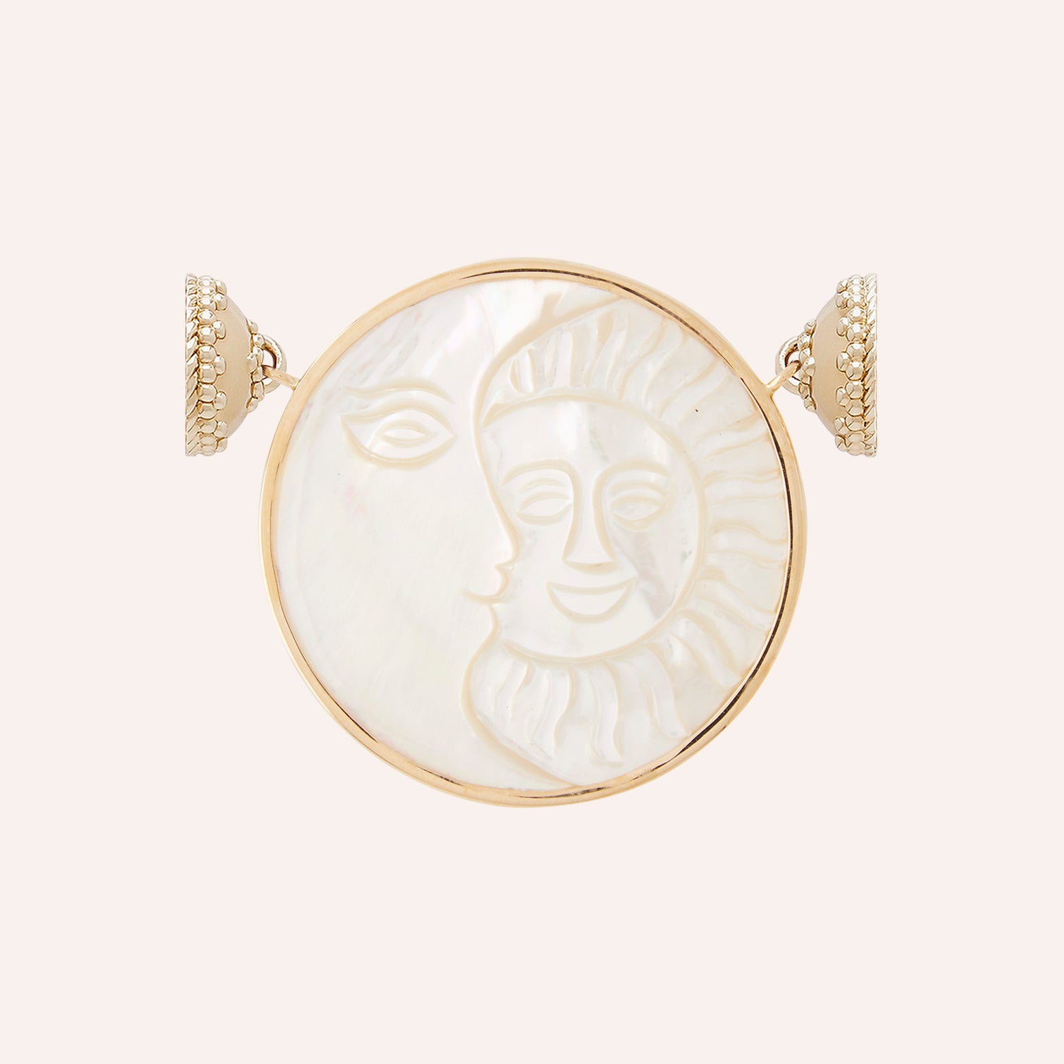 Mother of Pearl Sun & Moon Carved Cameo Centerpiece – Clara Williams
