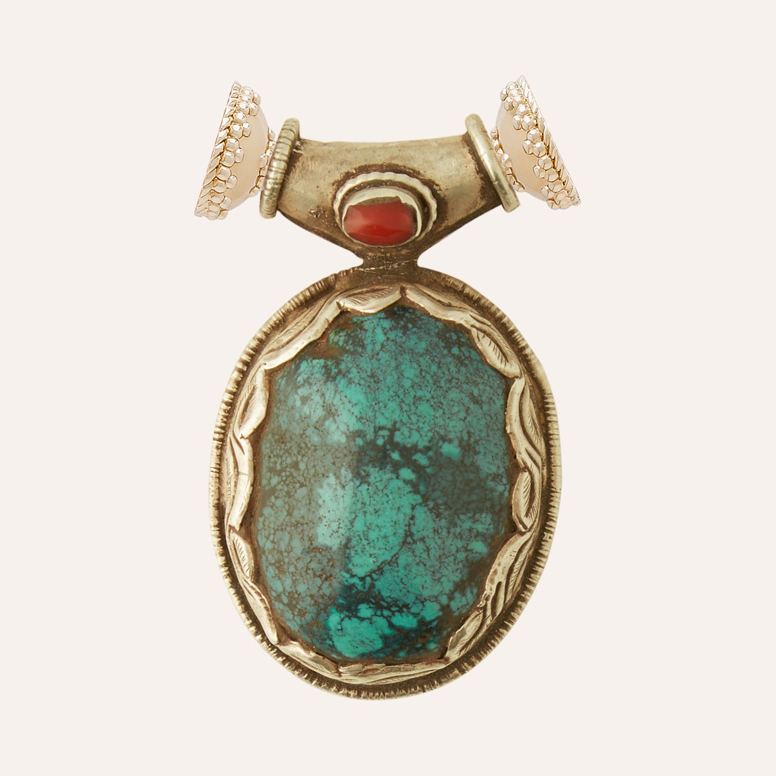 Tibetan Treasure Sterling Silver Turquoise Bird Centerpiece